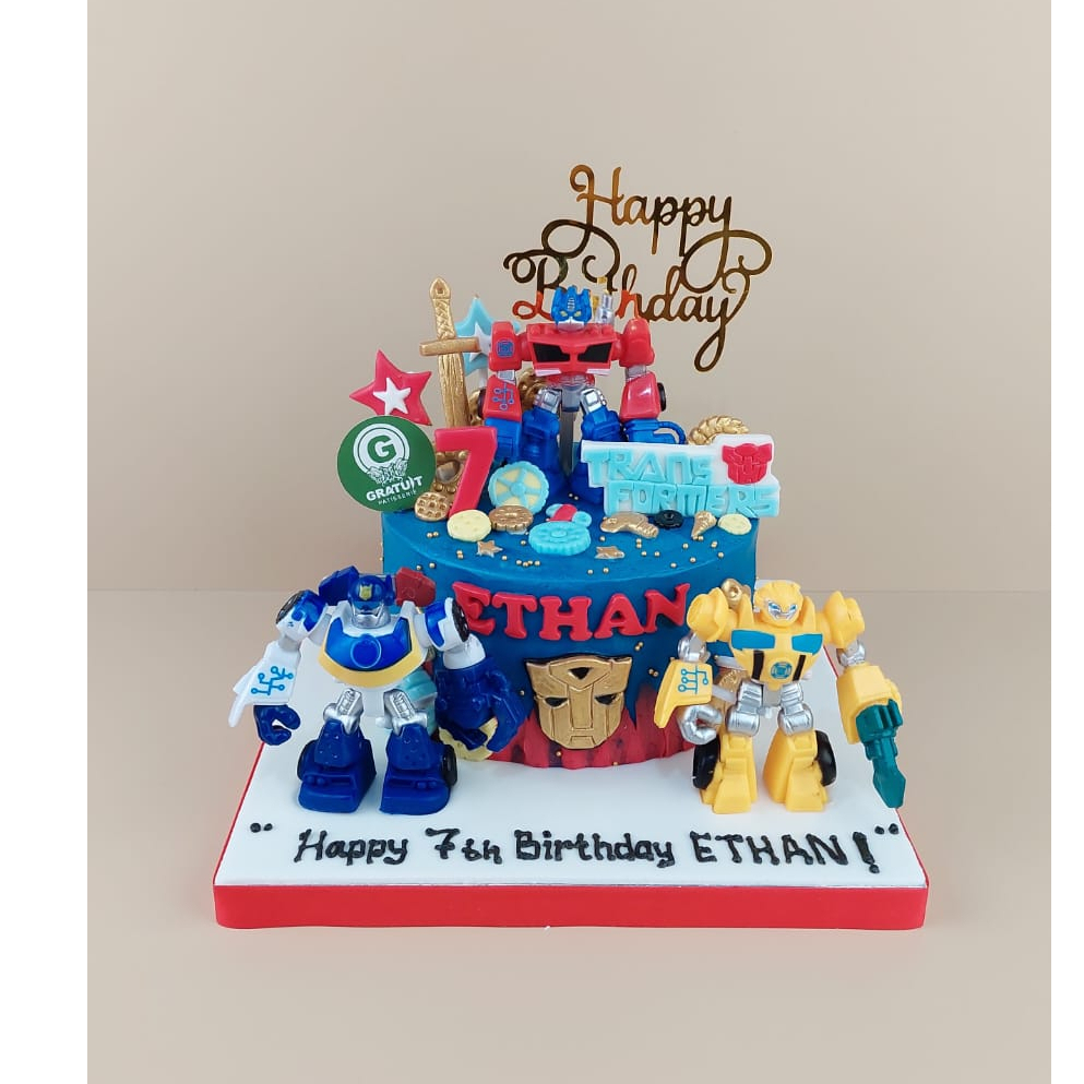 Jual CAKE TEMA ROBOT TRANSFORMER UK 15CM / KUE ULANG TAHUN | Shopee ...