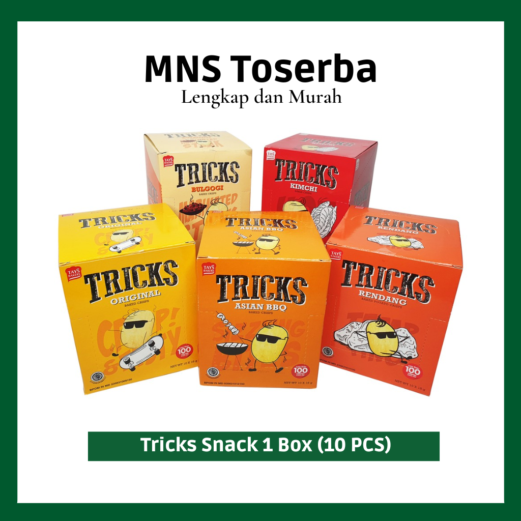 Jual Tricks Snack Baked Crips Kentang Rendang/Original/kimchi/Asian BBQ ...