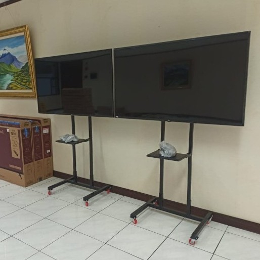 Jual Bracket Standing TV LED Stand Roda 32 - 65 Inch Hitam Tripod ...