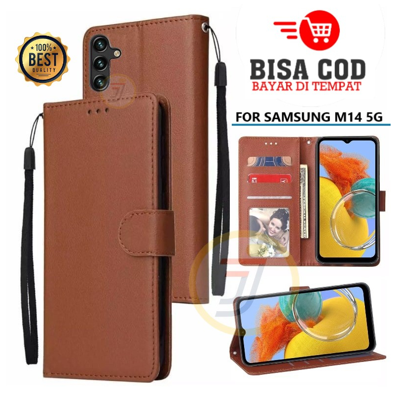 Jual Flip Case Samsung Galaxy M14 5G Wallet Case Kulit - Casing Dompet ...