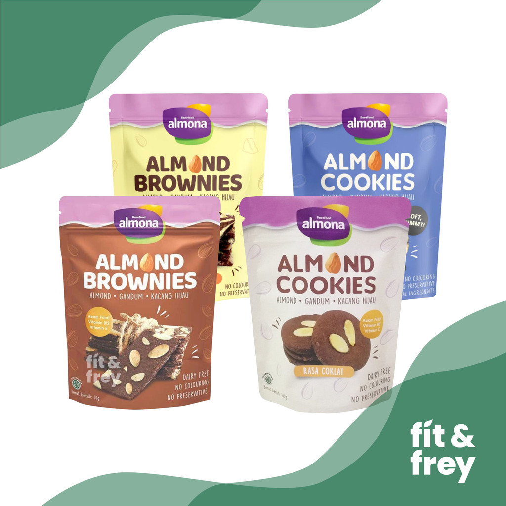 Jual ALMONA Almond Brownies Cookies - Snack Sehat - Dairy Free - No ...