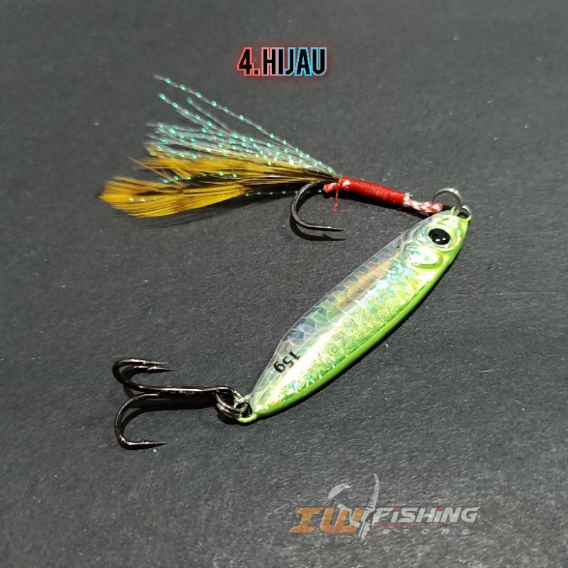 Jual Metal jig berat 7, 10, 15 dan 20 gram komplit tinggal lempar komplit dengan treblehook dan ...