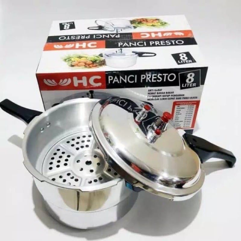 Jual Panci Presto Merk HC Ukuran 4L, 8L Atau 12L (Dengan Kukusan) | Shopee Indonesia