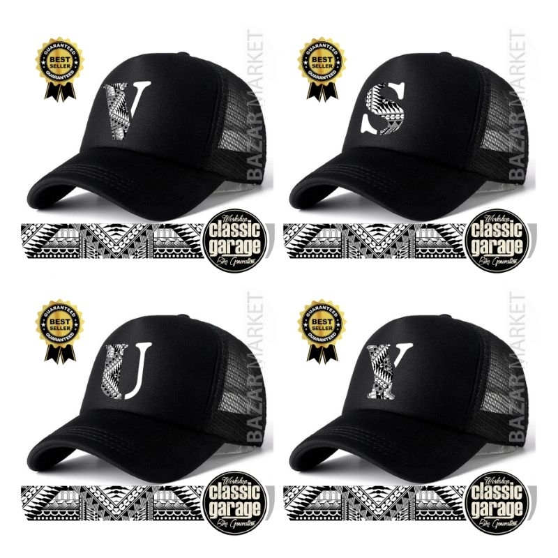 Jual topi trucker Inisial Nama Motif Batik Jawa Huruf A B C D E F G H I ...