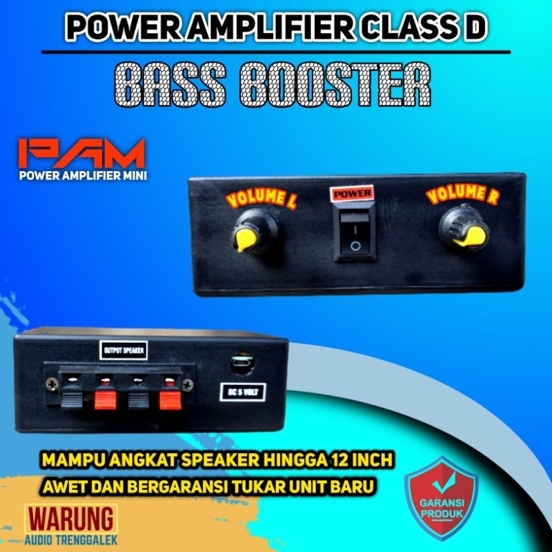 Jual Power Amplifier Mini Bass Booster 5 Volt Stereo Class D Super Cas ...
