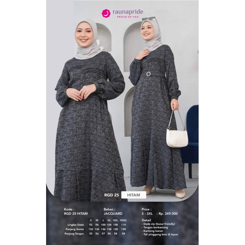 Jual RAUNA RGD 25 HITAM - GAMIS HITAM JAGUAR KATUN HITAM - SERAGAM ...