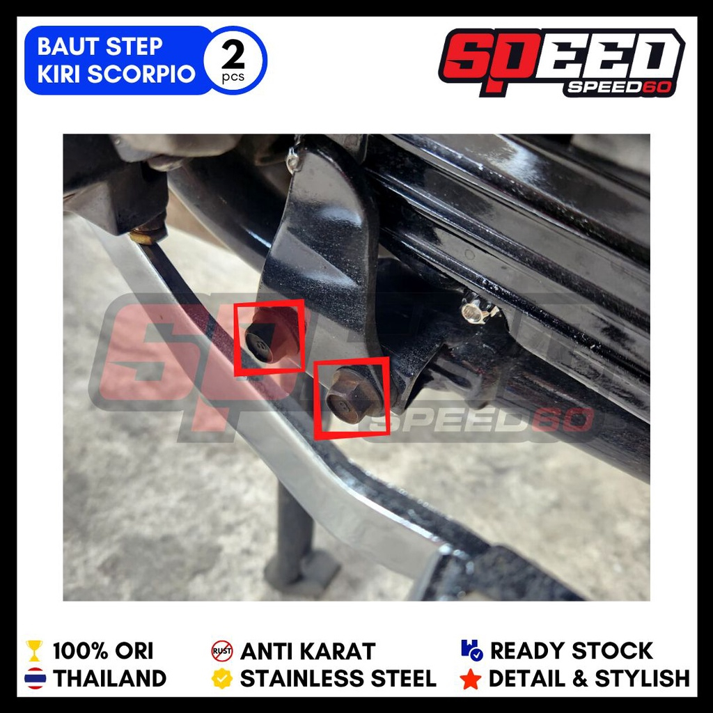Jual Baut Step Area Kiri Bawah Yamaha Scorpio Stainless Baut Titanium ...