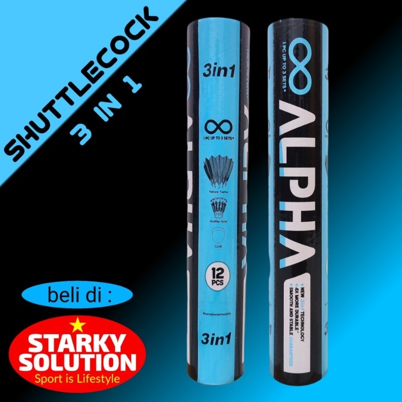 Jual Shuttlecock ALPHA 3 in 1 Kok Bulutangkis Badminton Bola 3in1 ...