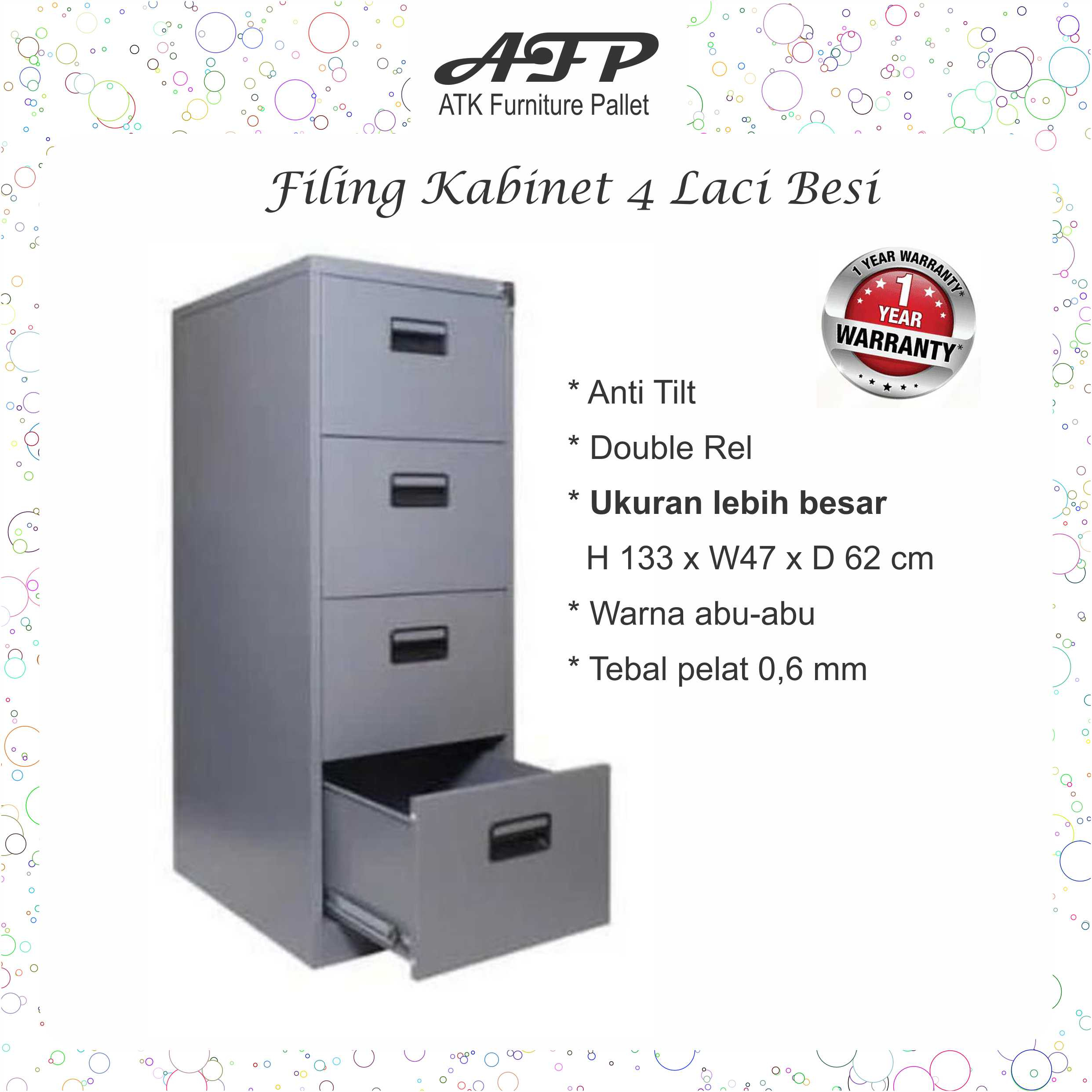 Jual Filing Kabinet Filling Cabinet 4 laci Besi | Shopee Indonesia