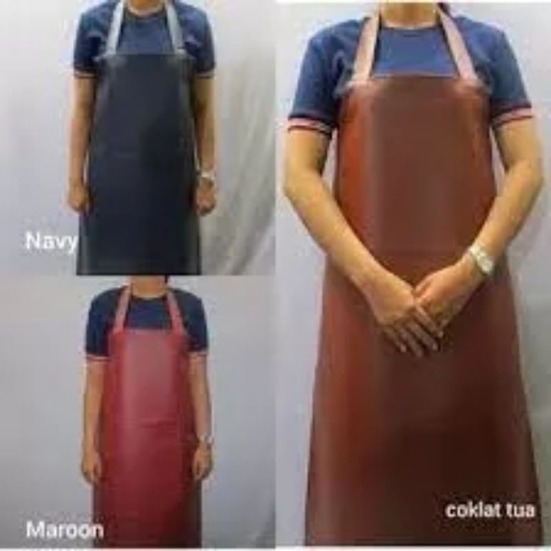 Jual CELEMEK APRON KULIT SINTETIS ANTI AIR PVC WATERPROF TEBAL / CLEMEK ...