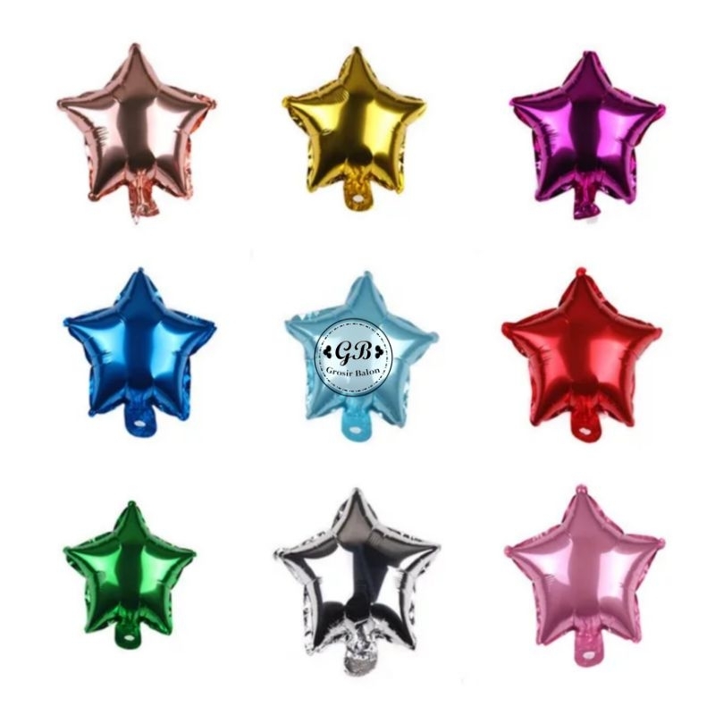 Jual ( 10 PCS) BALON FOIL STAR MINI / BALON MINI BENTUK BINTANG 5INCH ...