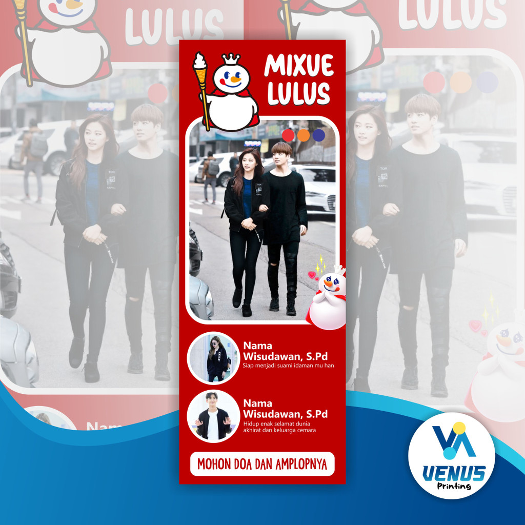 Jual Banner Sidang MIXUE, Banner Wisuda MIXUE, Standing Y Banner Sidang ...