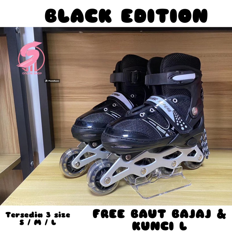 Jual BLACK EDITION!! Sepatu Roda Anak Inline Skate POWER / Sepatu Roda ...