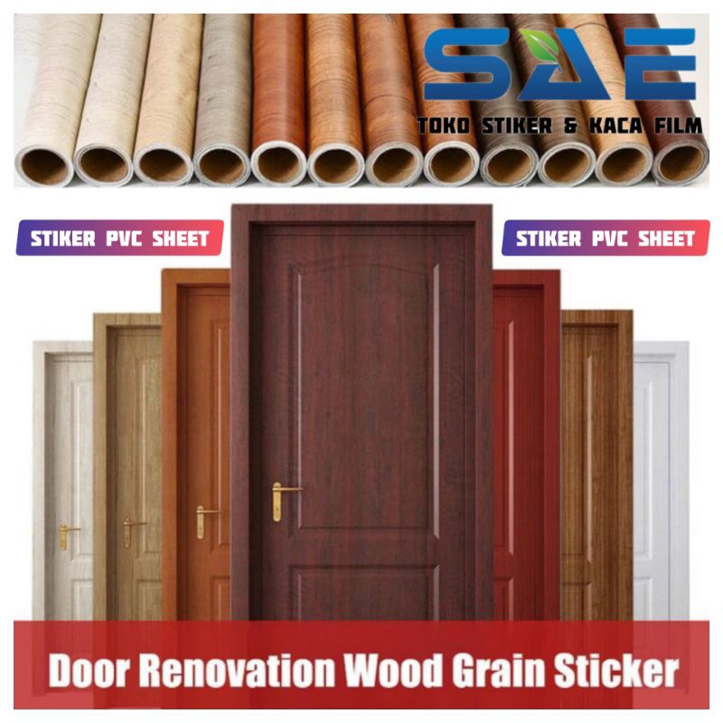 Jual Wallpaper Stiker Pintu Kayu Triplek Pvc Kamar Mandi Anti Air ...