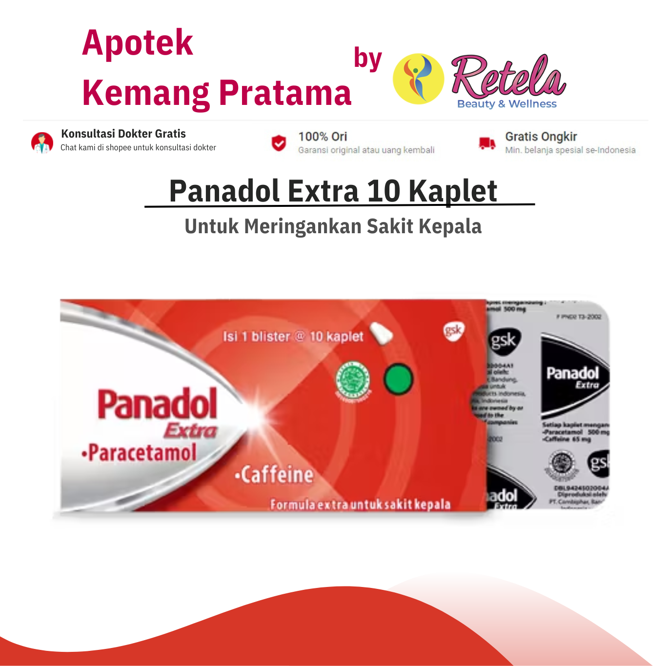 Jual PANADOL EXTRA 1 STRIP ISI 10 TABLET | Shopee Indonesia