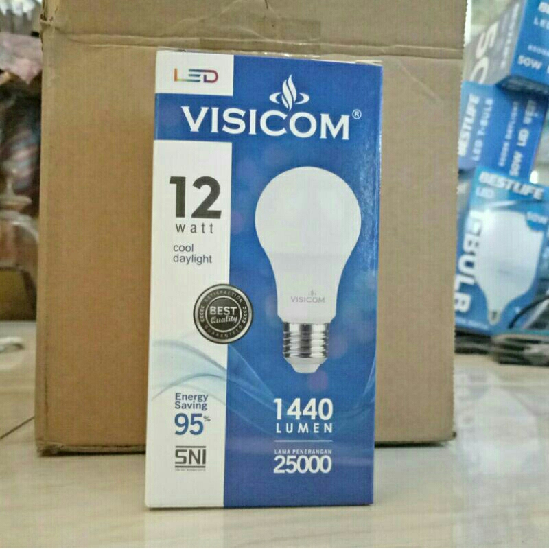 Jual VISICOM LAMPU LED 12 WATT PUTIH SNI GARANSI 1 TAHUN | Shopee Indonesia