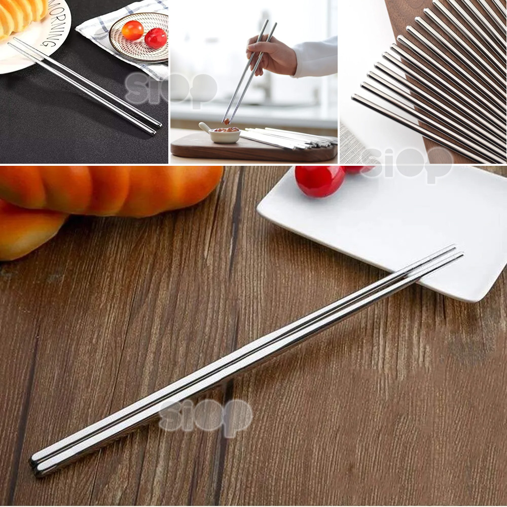 Jual Sumpit STAINLESS Chopstick Alat Makan (1Pasang) | Shopee Indonesia