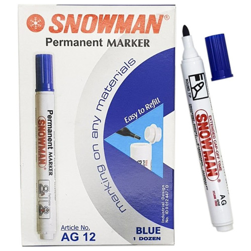 Jual SPIDOL PERMANENT / SPIDOL PERMANENT SNOWMAN AG-12 BLACK-BLUE (1PCS ...