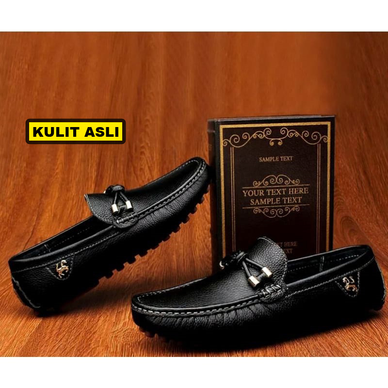 Jual Sepatu Pria Keren Casual Hitam Slip On Buat Jalan Jalan 2023 Murah ...