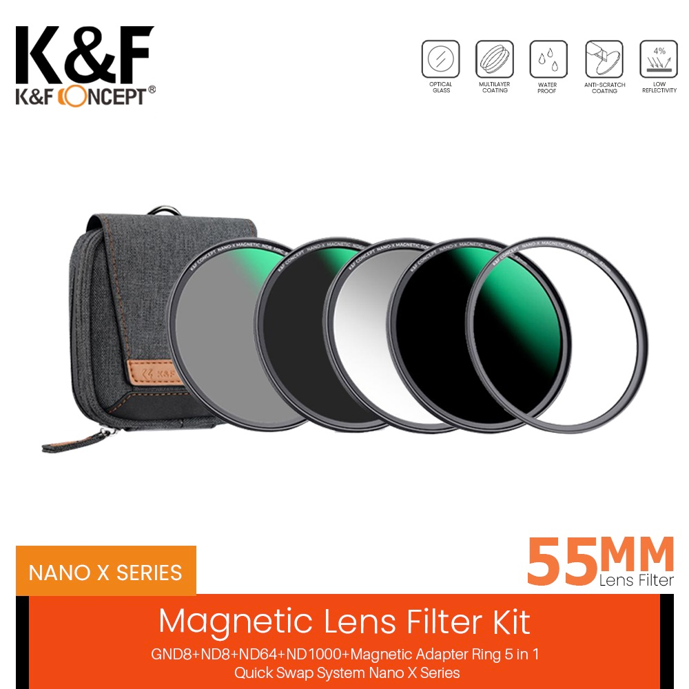Jual KNF Concept 55mm 4in1 Filter Magnetic GND8 ND8 ND64 ND1000 with Case Filter K&F Concept ...