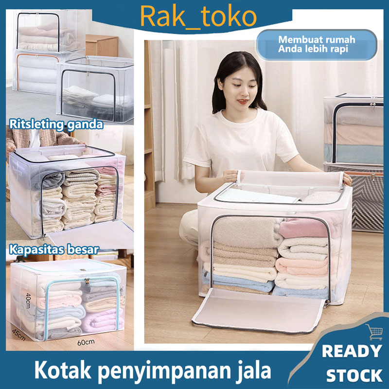 Jual Storage Box Transparan 80L 100L Box Tempat Penyimpanan | Shopee ...