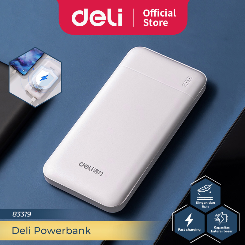 Jual Deli Powerbank / Pengisi Daya Portable 10000 mAH Dual Input Port ...