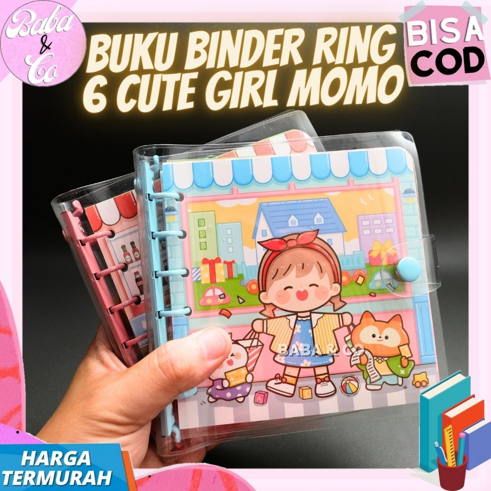 Jual BUKU BINDER SENMU MOMO NOTEBOOK BINDER 6 LUBANG CUTE GIRL LUCU COD ...