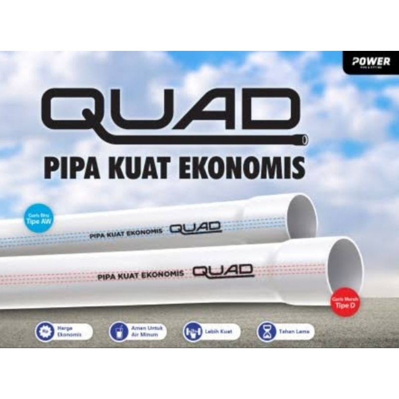 Jual PIPA 1/2 & 3/4 DIM INCH 50cm & 1METER ECERAN POWER QUAD PARALON ...