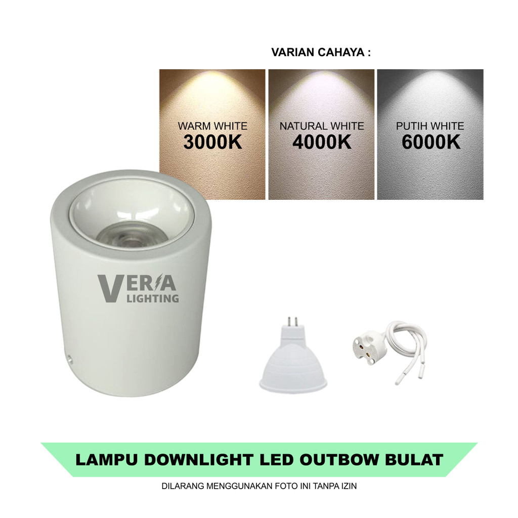 Jual Downlight Outbow Spotlight LED Bulat Kotak 3W 5W 7W Kap Lampu Sorot Tempel Plafon 3/5/7 ...