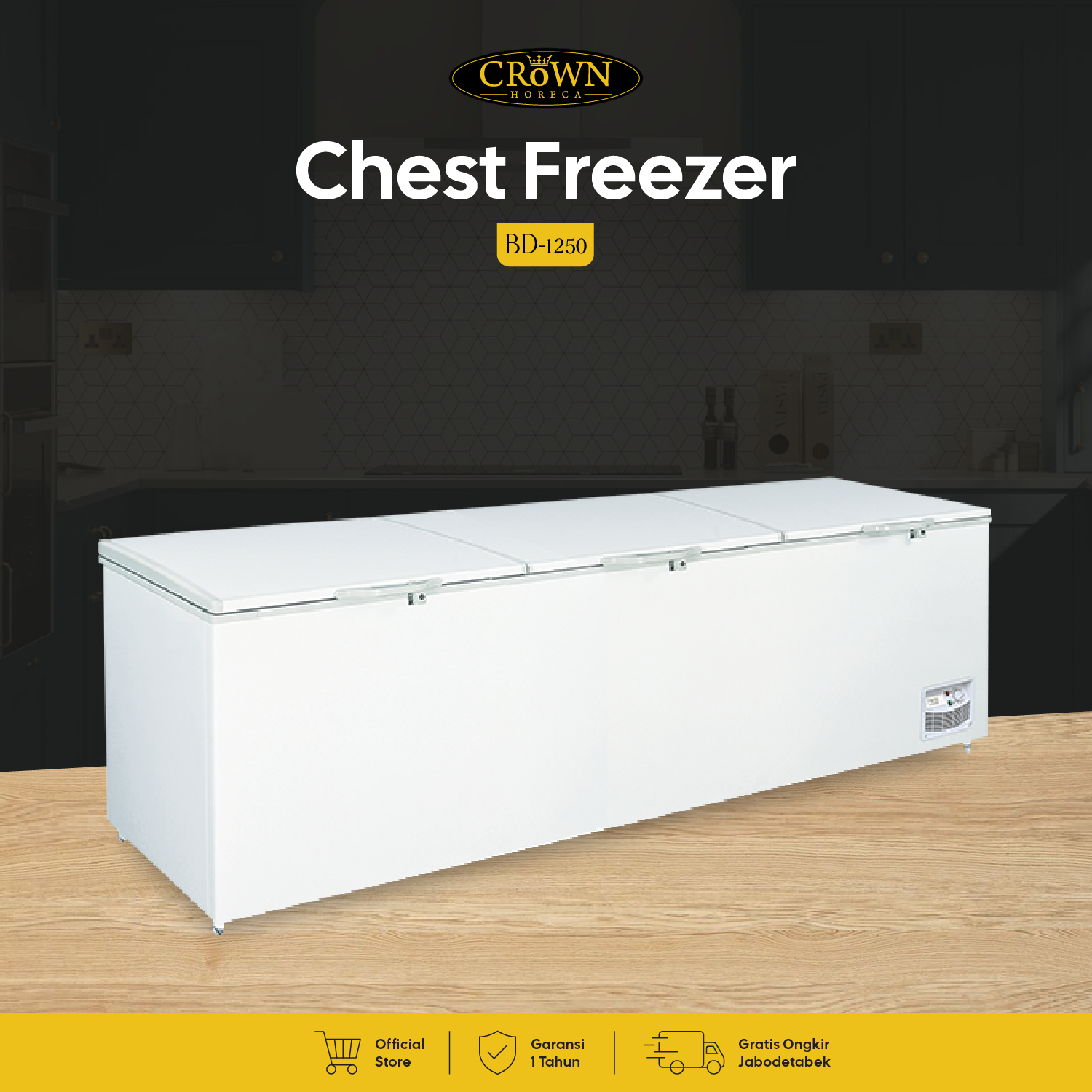 Jual Chest Freezer BD-1250 Mesin Pembeku Crown Horeca | Shopee Indonesia