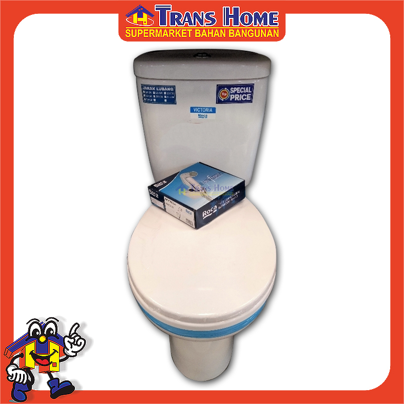 Jual Closet Duduk / Monoblock Roca Victoria 500 Free Jet Shower and T ...
