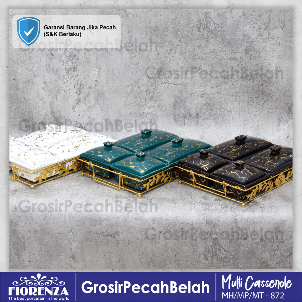 Jual Wadah Saji Casserole Basi Set Motif Marble Fiorenza 872 | Shopee Indonesia