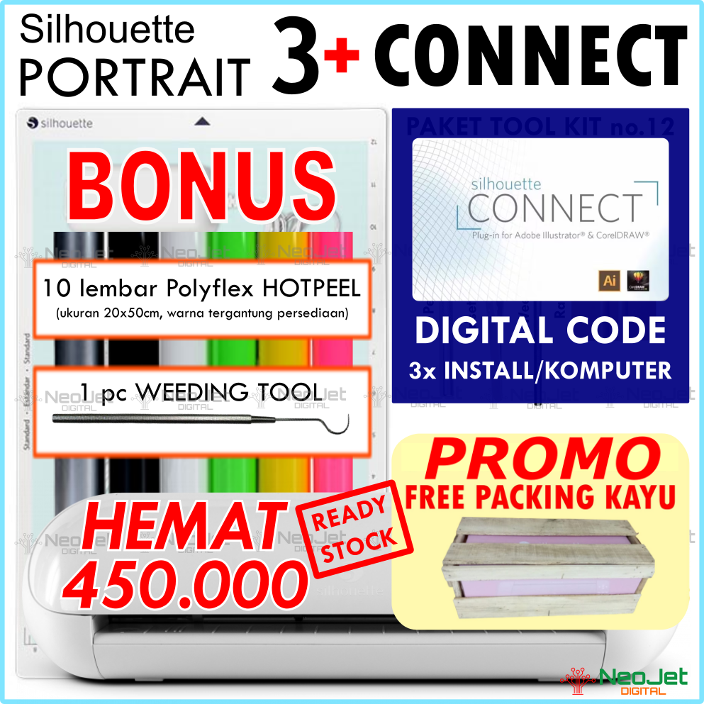 Jual Mesin Cutting Sticker Stiker Silhouette Cameo Mini Portrait 3 ...