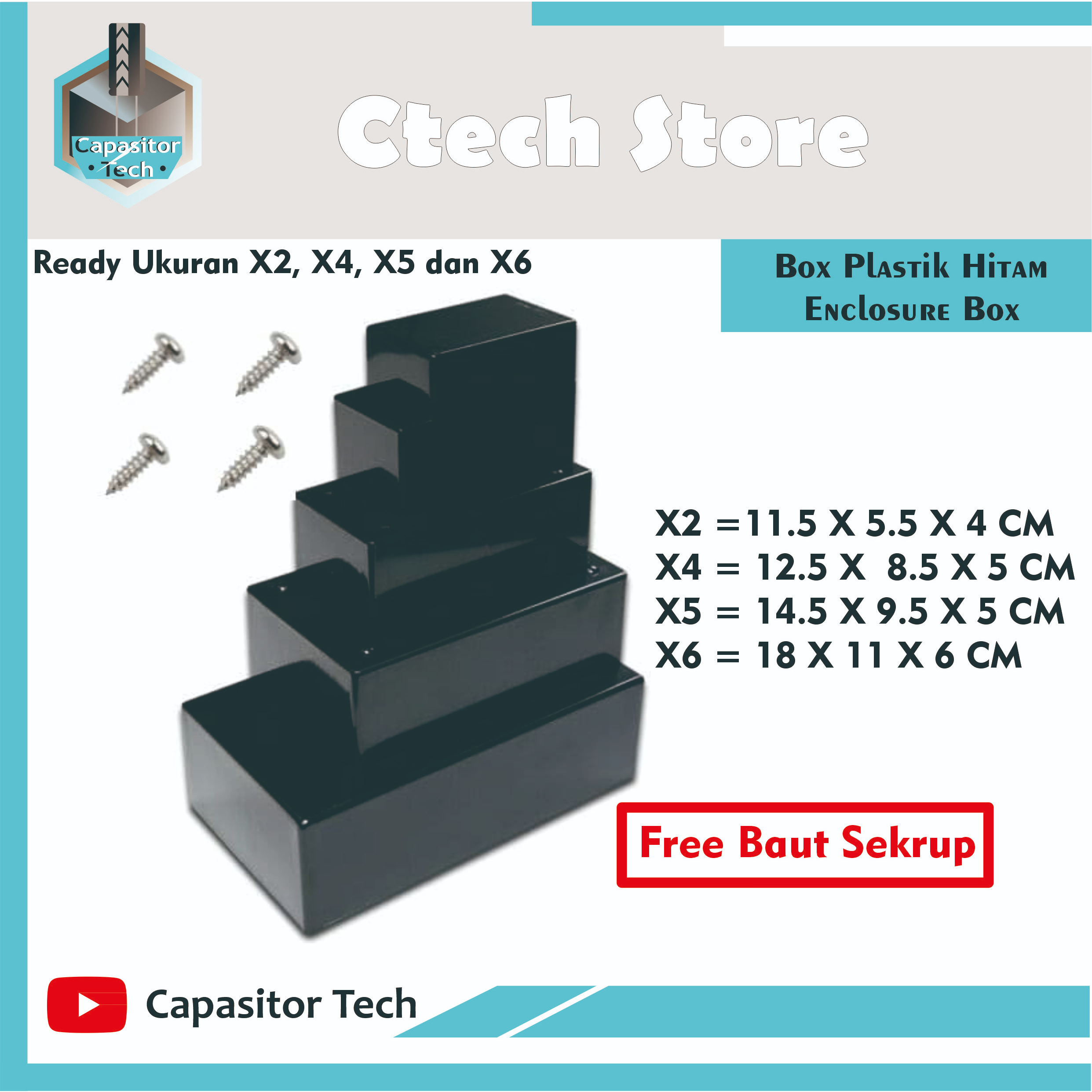 Jual Project Box Plastik Hitam Ukuran X4 Enclosure Box | Shopee Indonesia