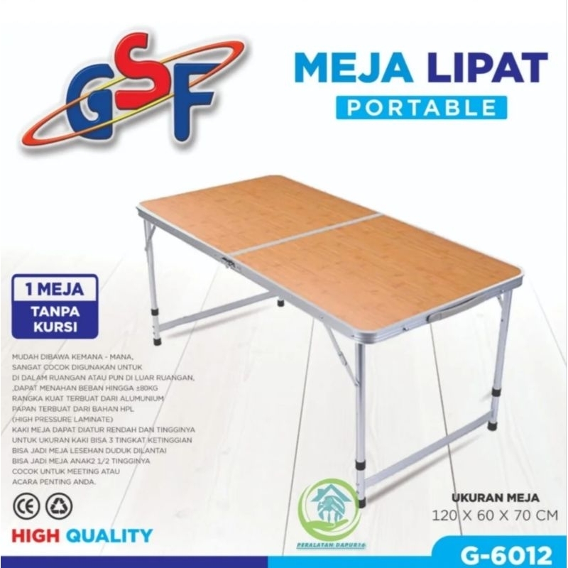 Jual MEJA LIPAT PORTABLE JUMBO GSF 6012 / MEJA LIPAT MULTIFUNGSI GSF G6012 | Shopee Indonesia