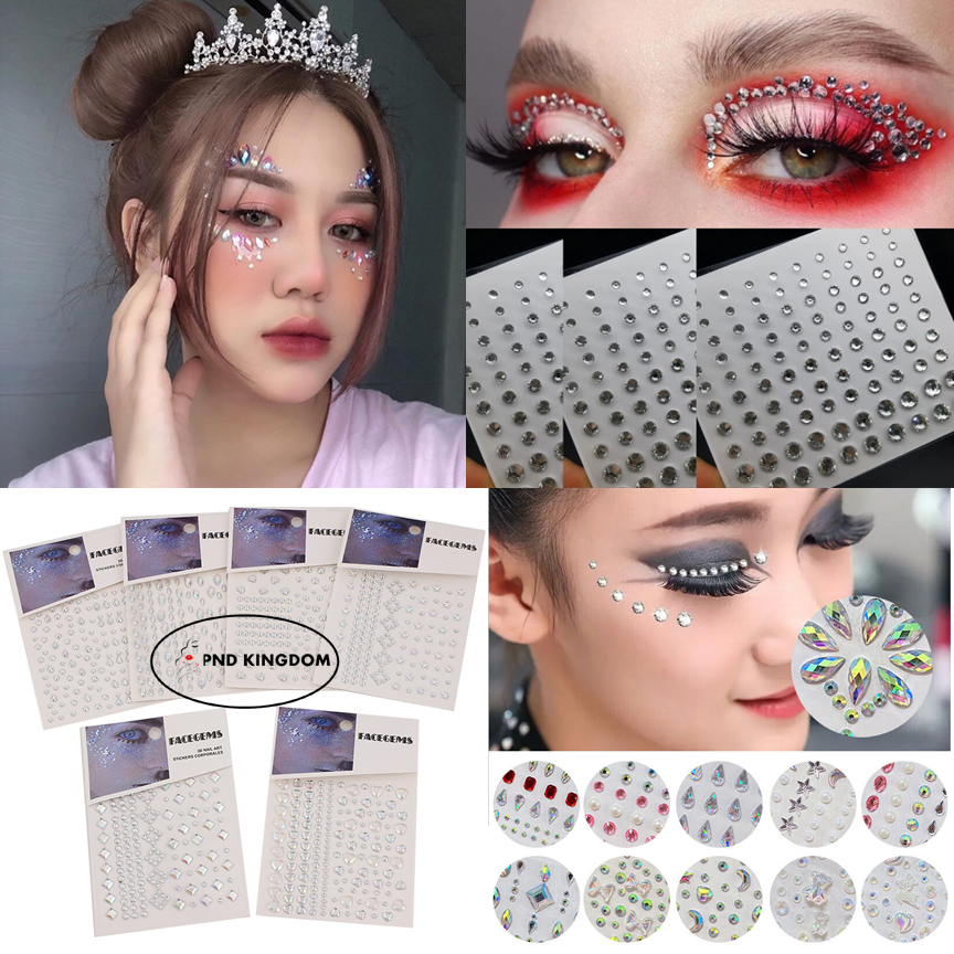 Jual [ NEW GEMS ] Diamond 3D Crystal Face Sticker / Stiker Wajah ...