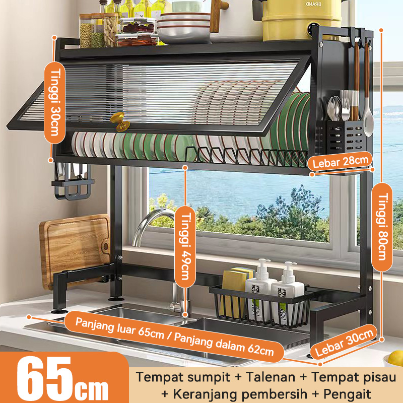 Jual Rak Wastafel Dapur Rak Penyimpanan Piring Meja dengan Pintu ...