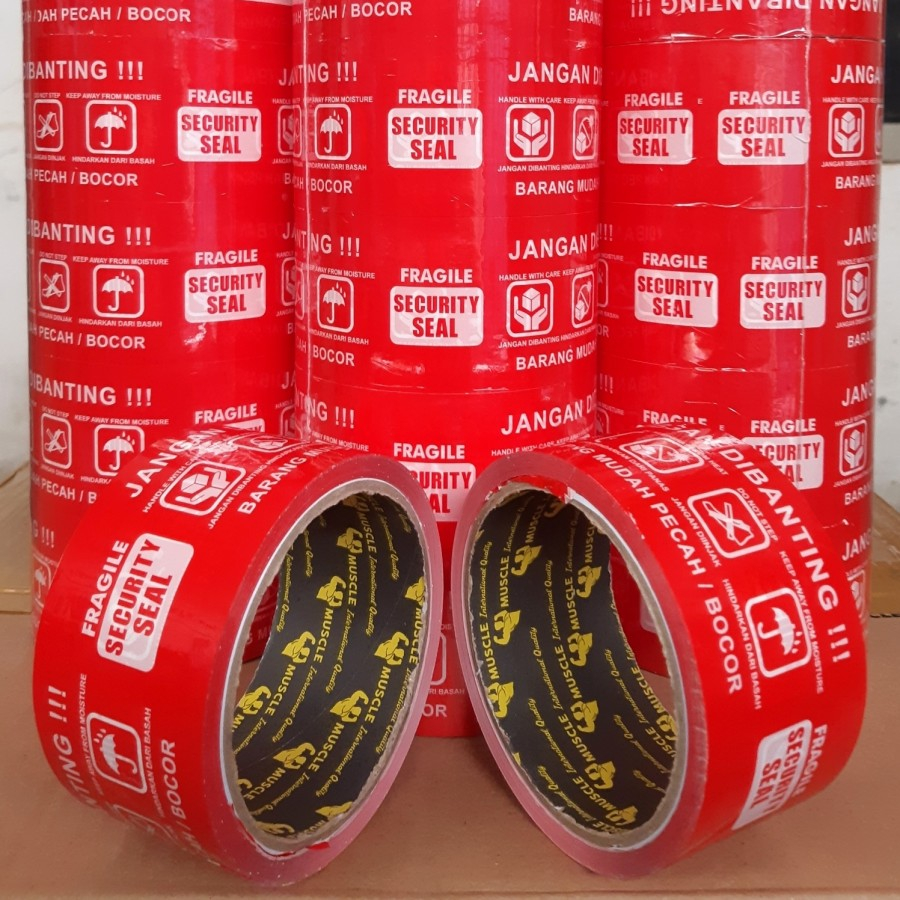 Jual Faridashope LAKBAN FRAGILE MERAH 2"(48MM × 50Y) Eceran 1 Pcs / 6 ...