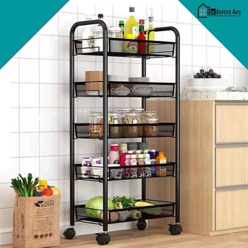 Jual Rak Troli Rak Roda Besi Dorong Trolly Tray Wheel Rack Rak Dapur ...