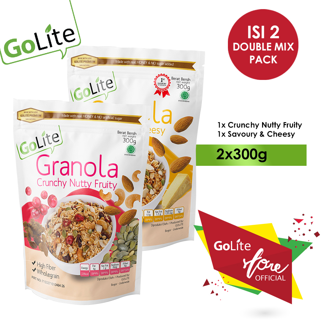 Jual Granola GoLite Double Mix 300gr (Crunchy Nutty Fruity & Savoury ...