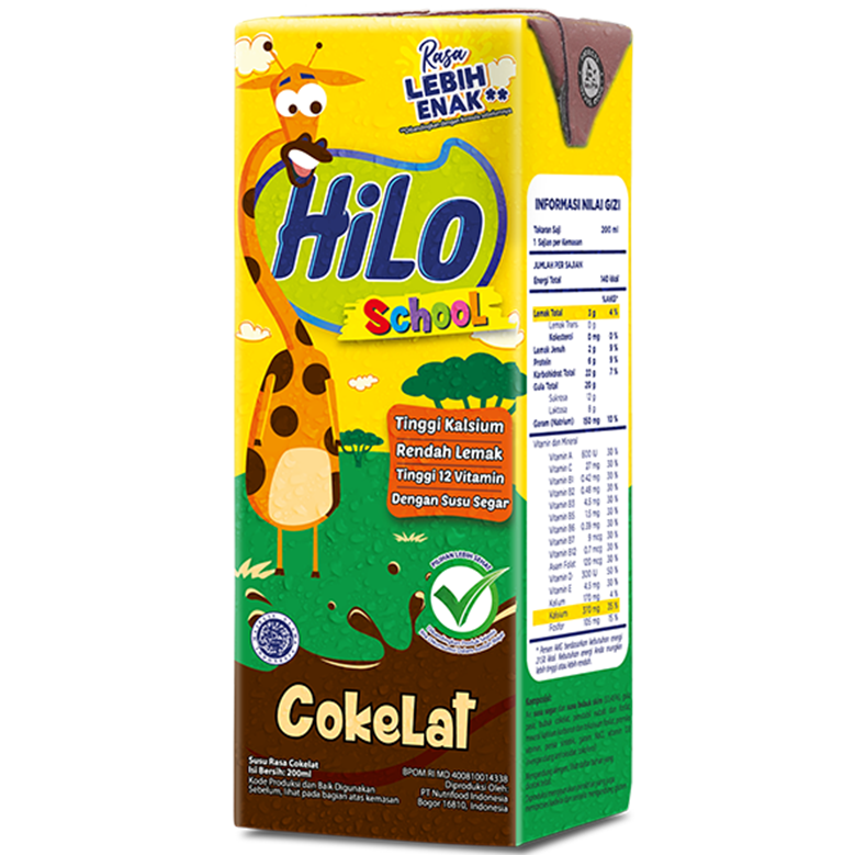 Jual Hilo School UHT Chocolate RTD 200 ML Cokelat Coklat | Shopee Indonesia