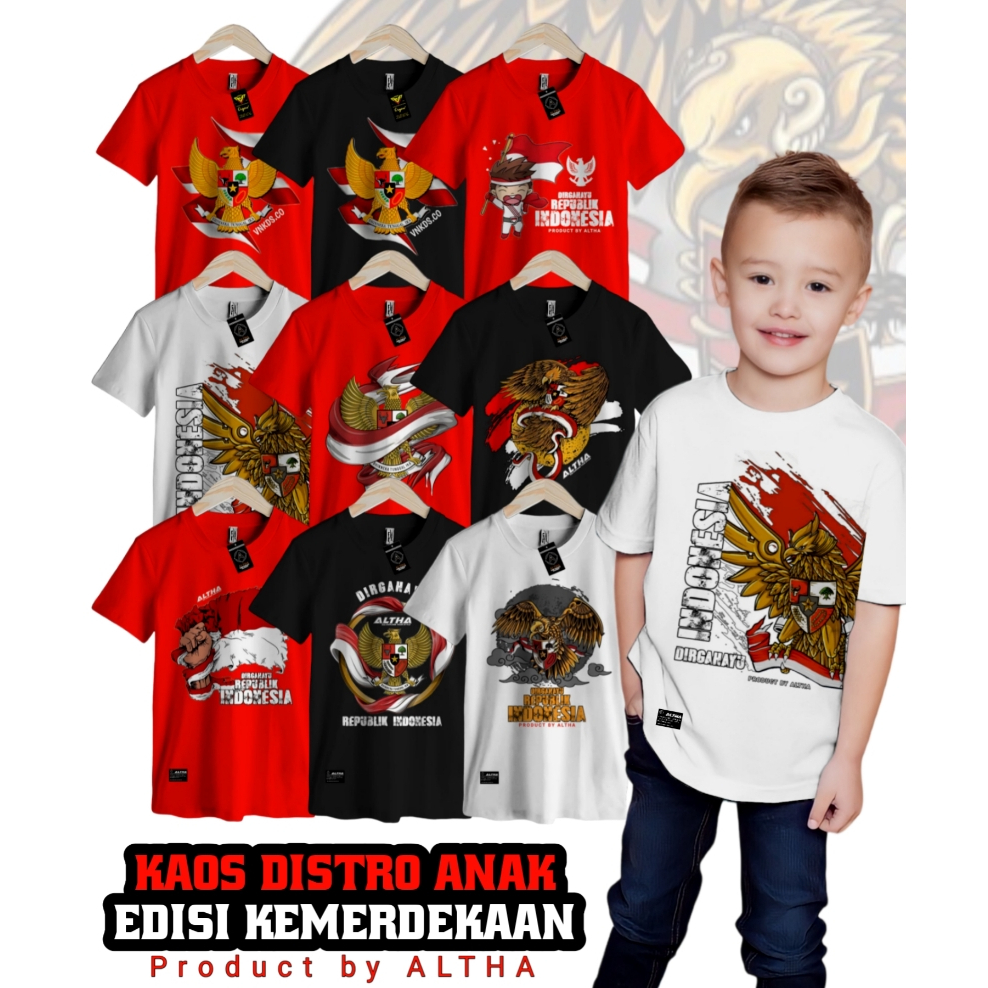 Jual KAOS ANAK Merah putih Indonesia // Baju Anak GARUDA MERDEKA ...