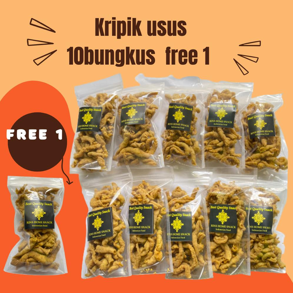 Jual Paket kripik usus 100gr beli 10bungkus free 1bungkus | Shopee ...