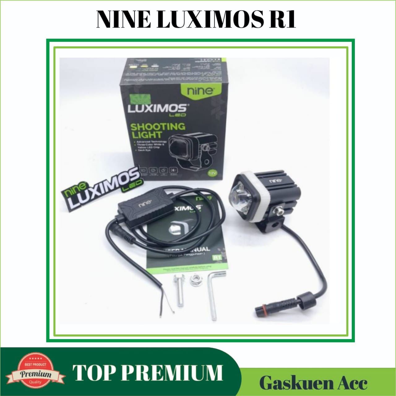 Jual Lampu Tembak Laser D2 LED Nine Luximos R2 R1 Putih Kuning | Shopee ...