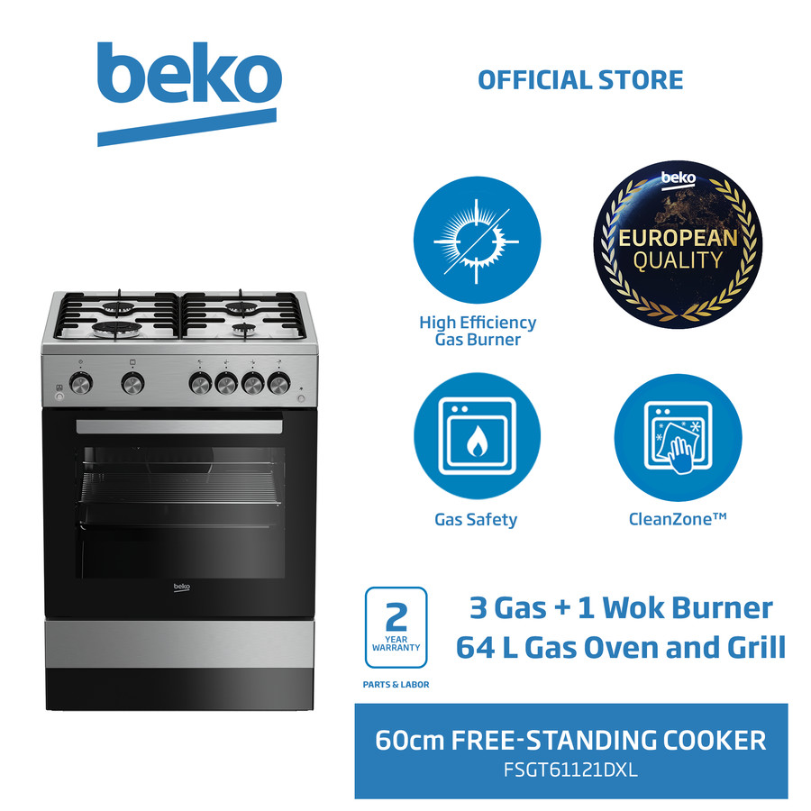Jual BEKO Kompor Oven Freestanding Gas Cooker FSGT 61121 DXMCS | Shopee ...