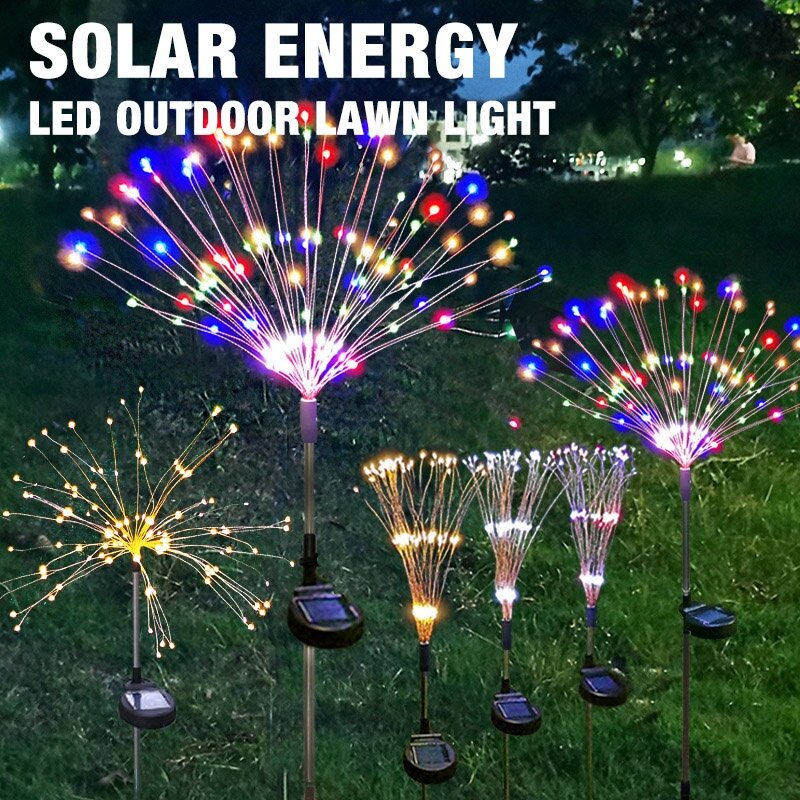 Jual Lampu Taman 180 Led Tenaga Surya Anti Air Bentuk Kembang Api ...