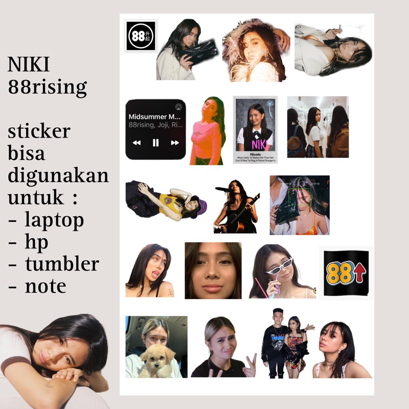 Jual waterproof sticker niki zefanya lowkey 88rising untuk laptop HP ...
