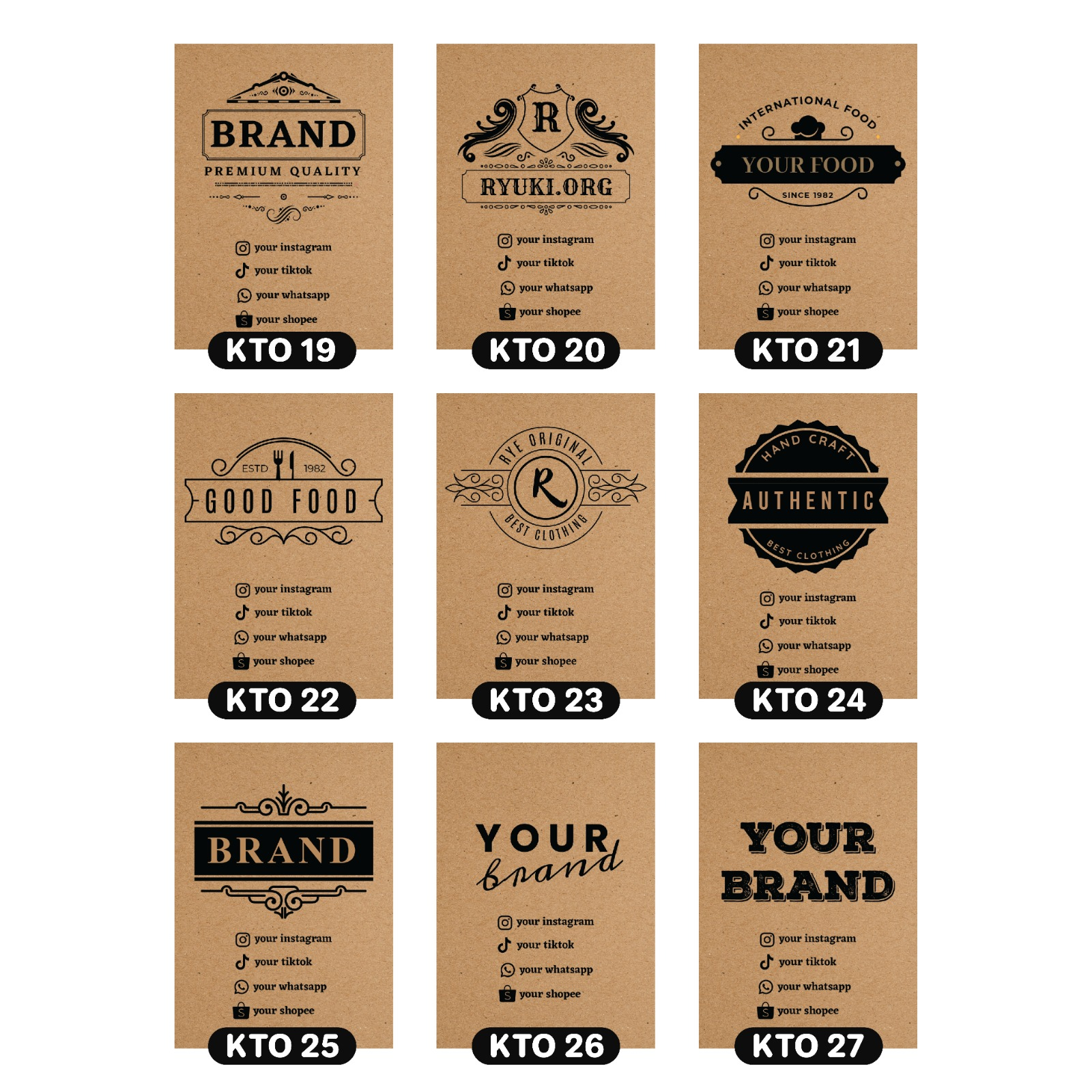 Jual Hang Tag Label Hampers Custom Kraft Paper 2 Sisi | Tag Label Baju ...