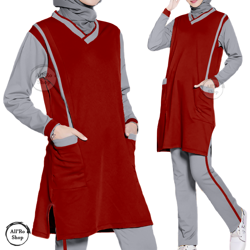 Jual Set Tunik - Setelan Olahraga Pakaian Wanita Muslim Hijab Syari ...