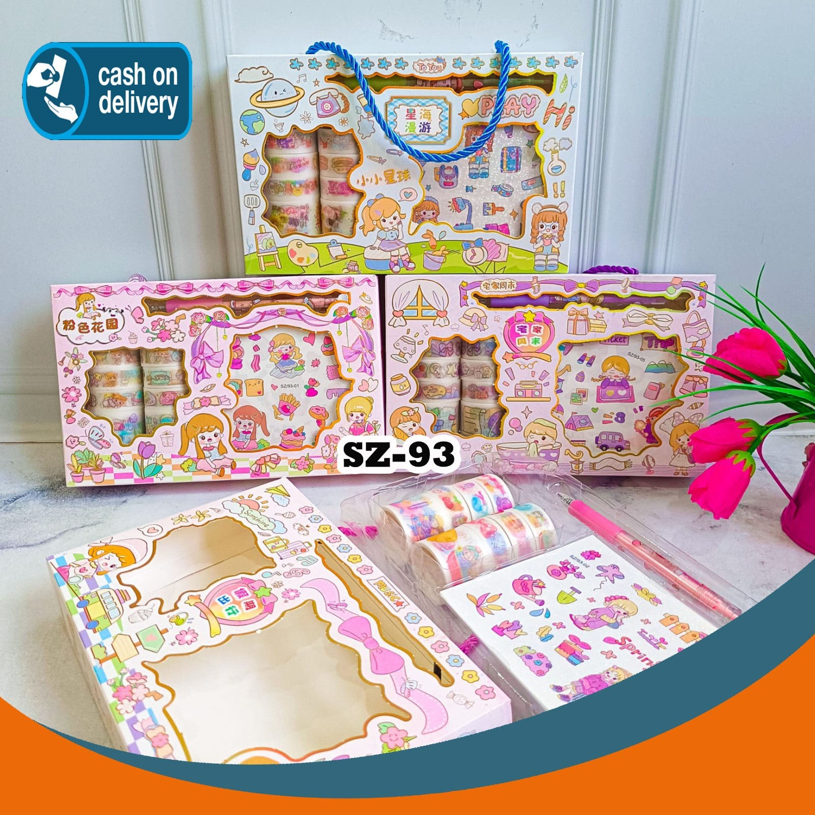 Jual 1 SET STICKER DAN WASHI TAPE PISAU PEMOTONG KODE SZ-93 PAKET ...